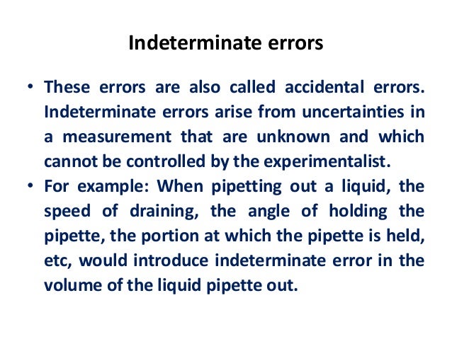 Error In Chemical Analysis