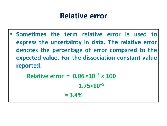 Error In Chemical Analysis