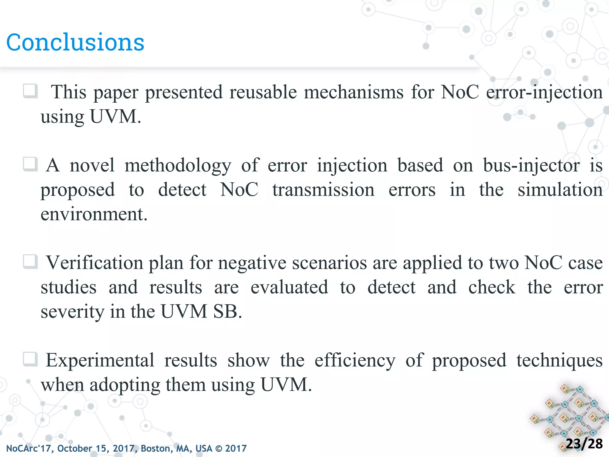 On Error Injection for NoC Platforms: A UVM-based Practical Case Study | PPT