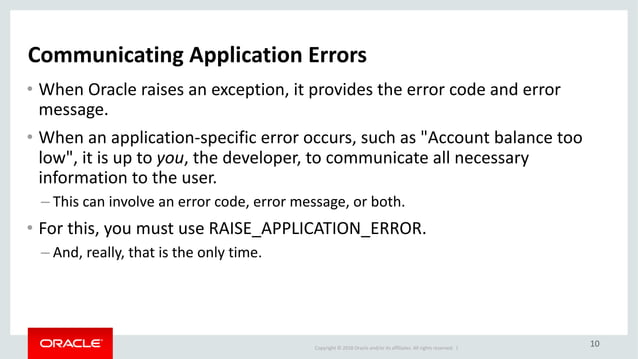 Error Management Features of PL/SQL | PPT | Free Download