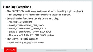 Error Management Features of PL/SQL | PDF
