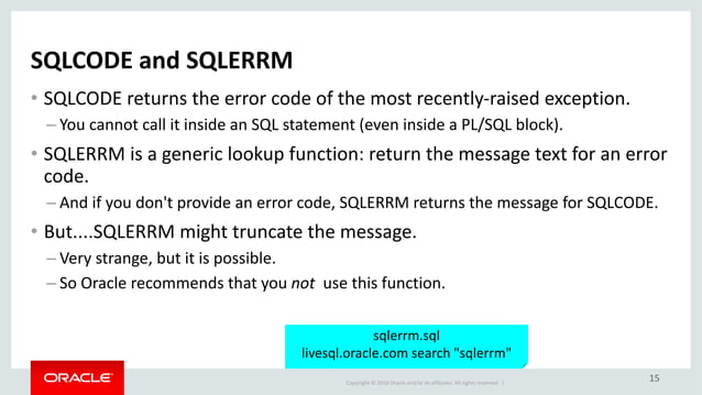 Error Management Features of PL/SQL | PPT | Free Download