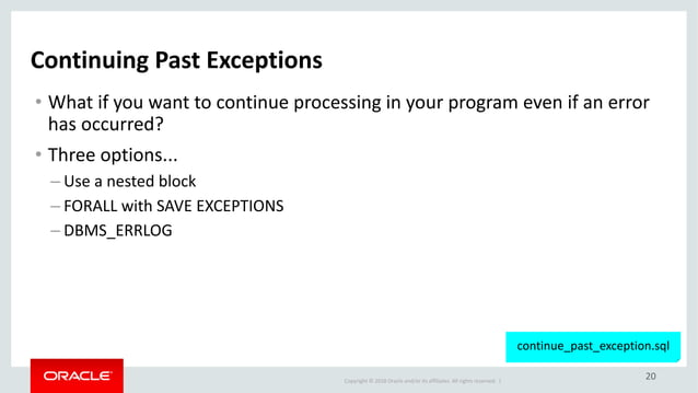 Error Management Features of PL/SQL | PPT | Free Download
