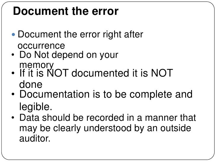 Error Management PPT