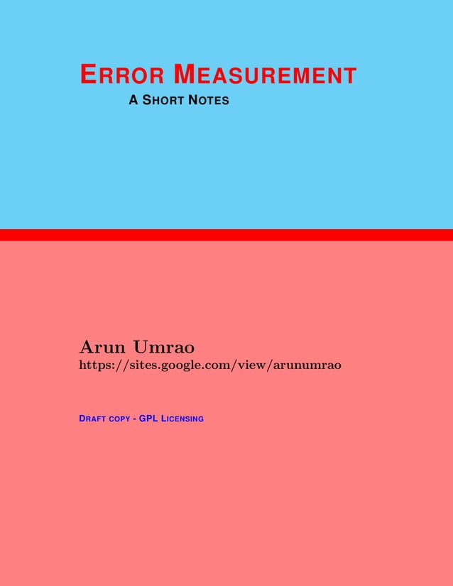 Measurements of Errors - Physics - An introduction by Arun Umrao | PDF
