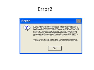 Error message | PPT | Operating Systems | Computer Software and ...