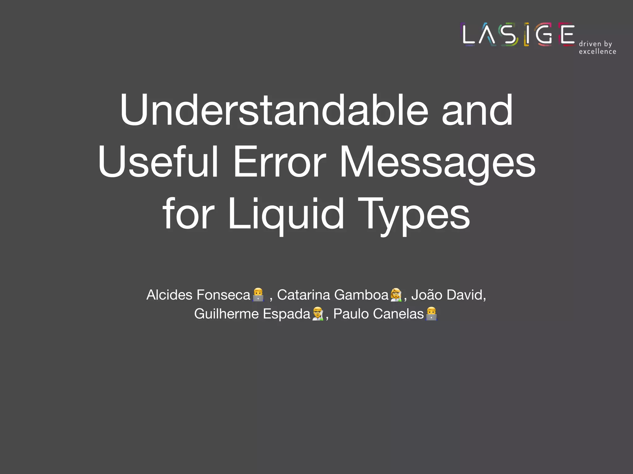 Understandable and Useful Error Messages for Liquid Types | PPT
