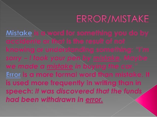 Error mistake
