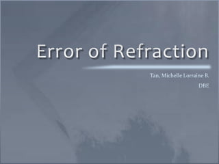 Error of refraction | PPT