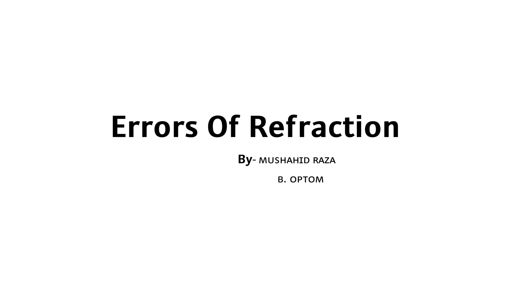 Error of refraction | PDF