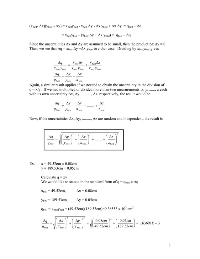Error propagation | PDF