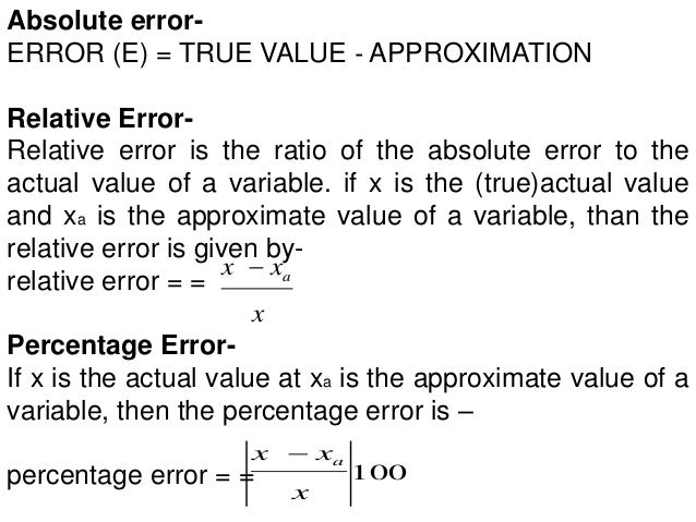 Error(Computer Oriented Numerical and Statistical Method) Error(Computer Oriented Numerical and Statistical Method)
