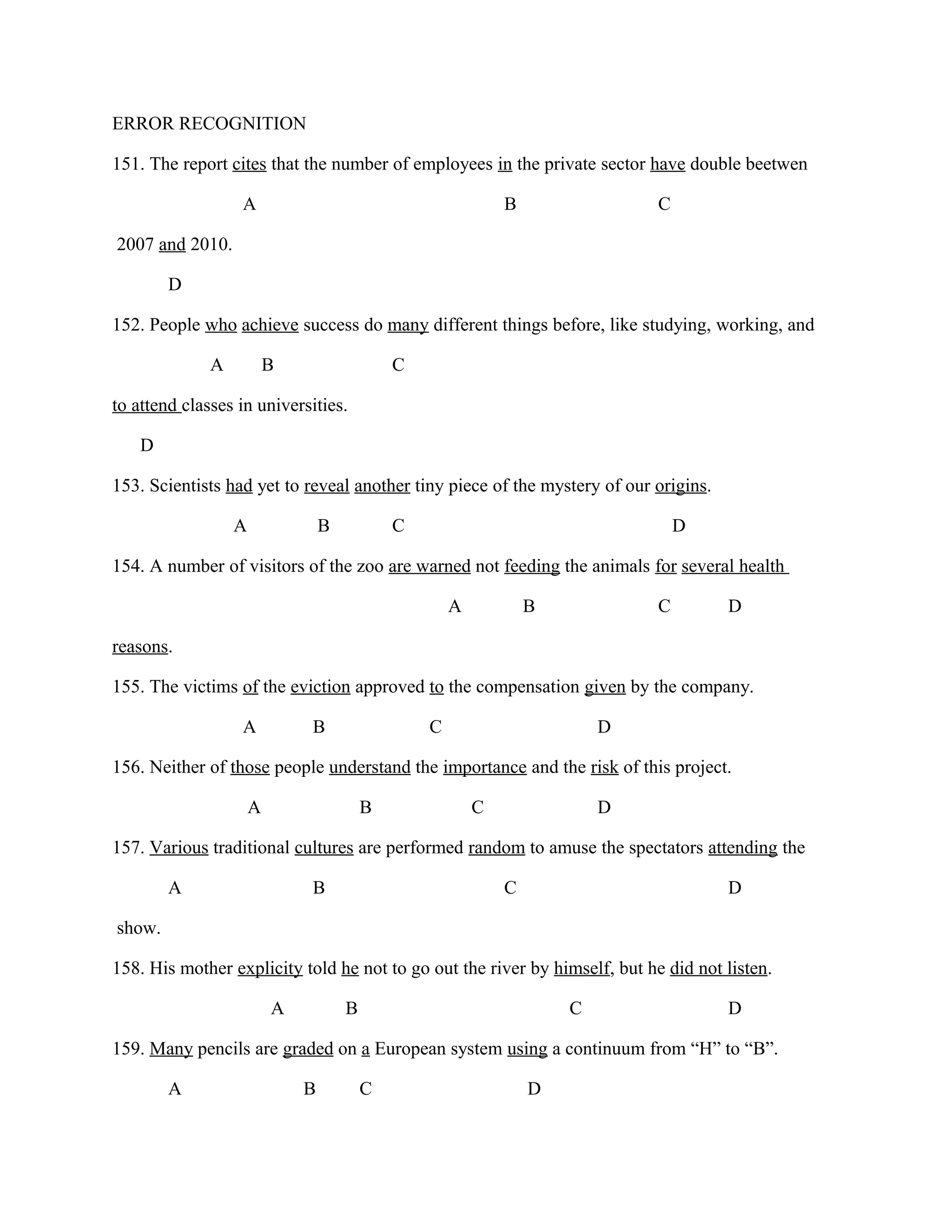 Error recognition | PDF