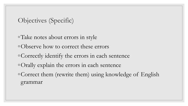 Error recognition - Paper 1 Practice for CSEC English | PPTX | Educational Assessment | Education