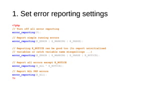 Error reporting in php | PPT