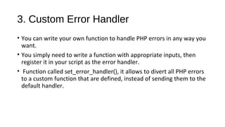 Error reporting in php | PPT
