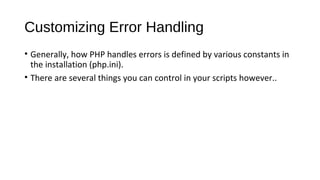 Error reporting in php | PPT