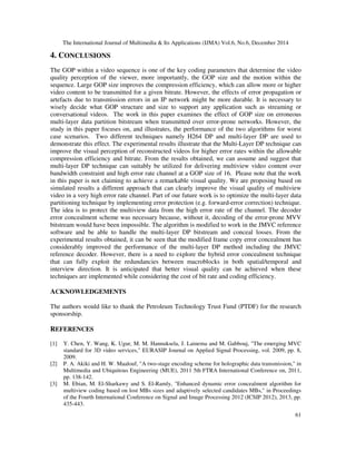 Error resilient for multiview video transmissions with gop analysis | PDF
