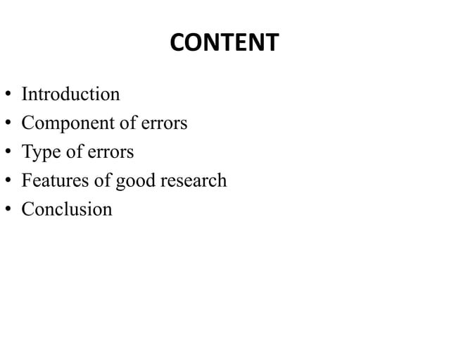 ERRORS IN RESEARCH DESIGN | PPTX | Science