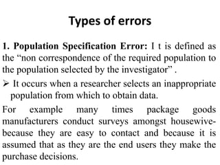 ERRORS IN RESEARCH DESIGN | PPTX