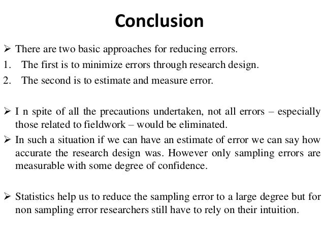 ERRORS IN RESEARCH DESIGN