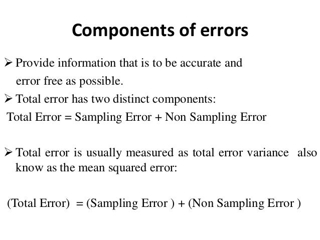 ERRORS IN RESEARCH DESIGN