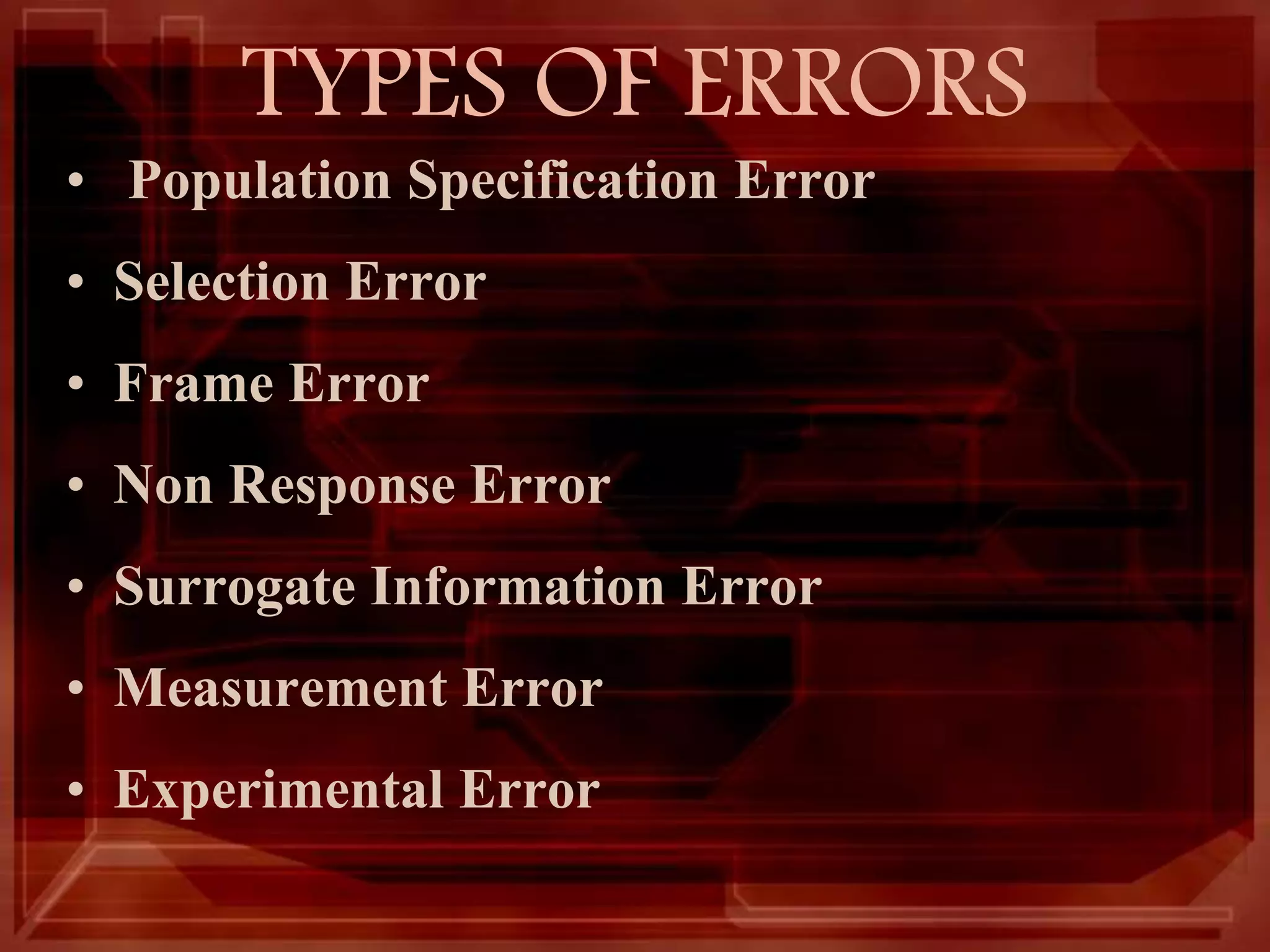 Errors in Research | PPTX