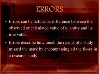 Errors in Research | PPTX