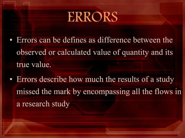 Errors in Research | PPTX