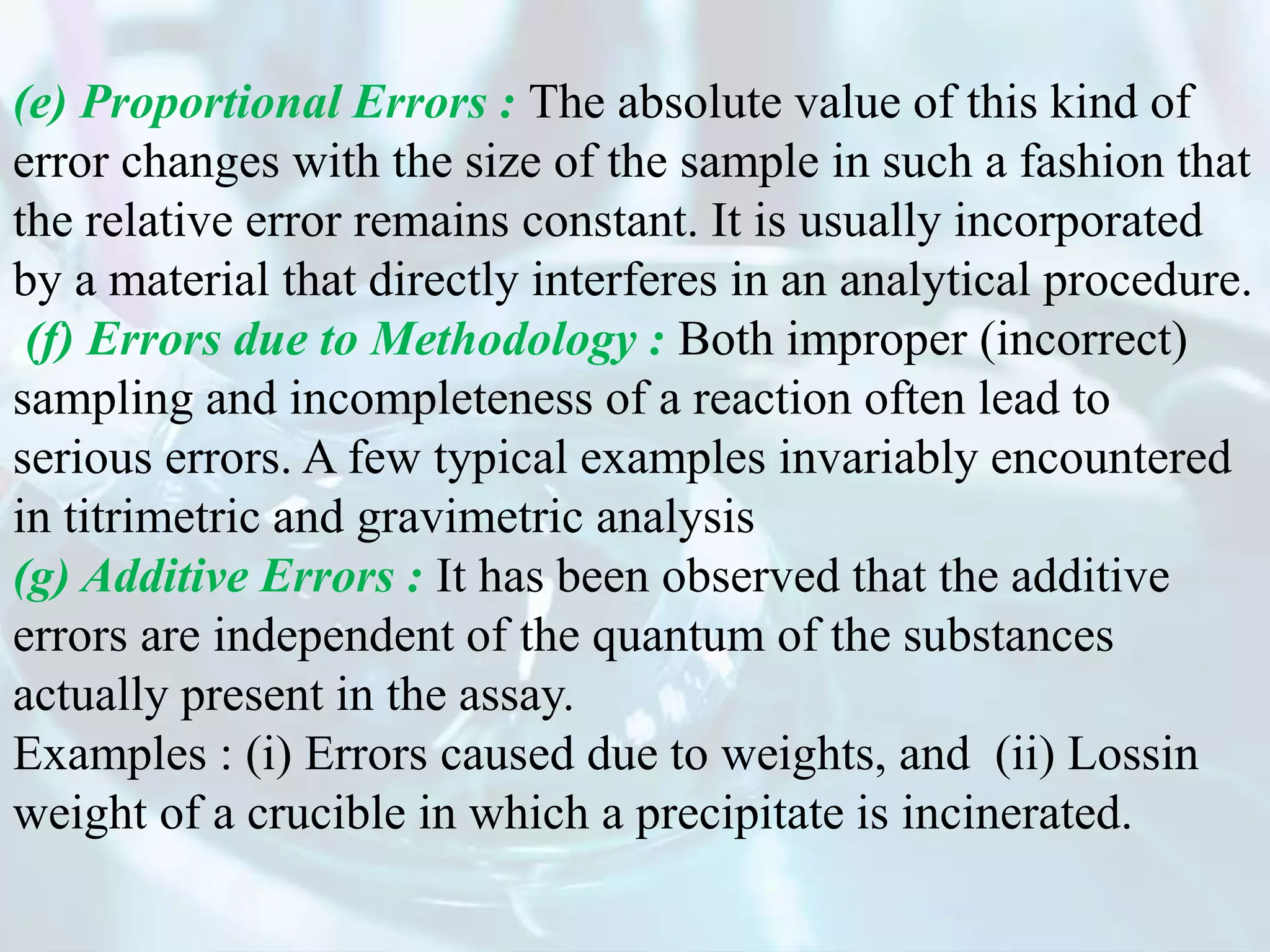 Errors | PPTX | Chemistry | Science