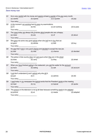Errors in-english-tests-sample | PDF