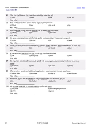 Errors in-english-tests-sample | PDF