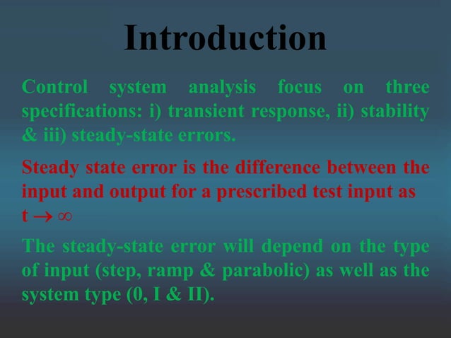 Steady State Error Pptx Technology And Computing