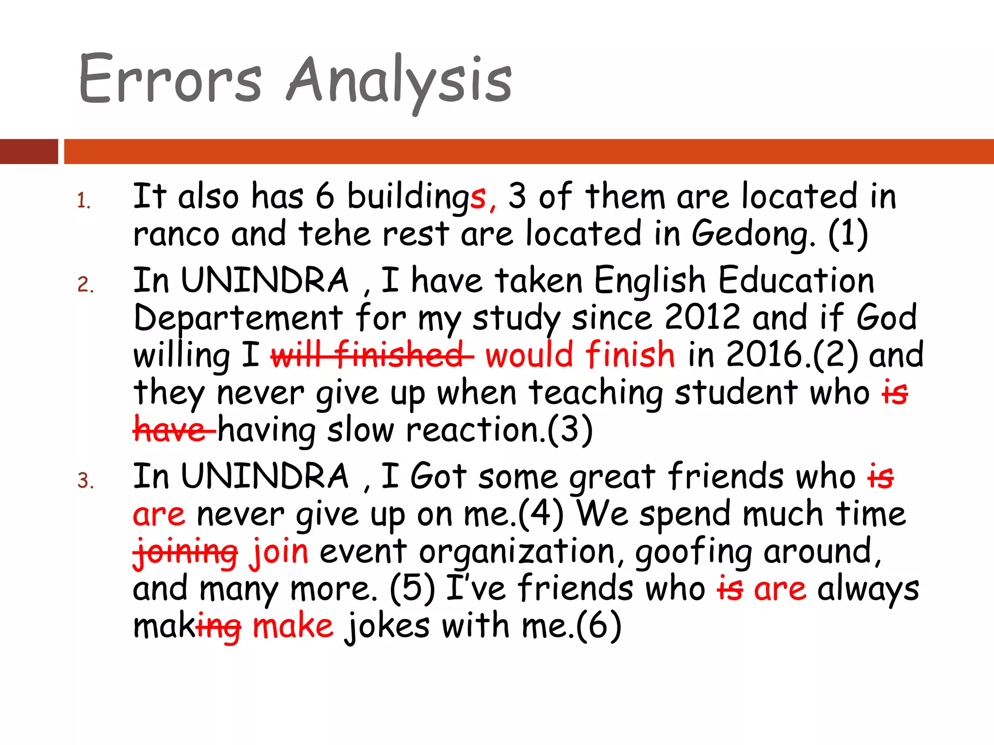 Errors analysis | PPTX