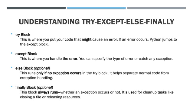 Errors and Exceptions - in - Python.pptx Errors and Exceptions - in - Python.pptx