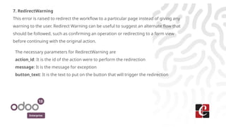Errors and exceptions in Odoo 18 - Odoo Slides | PPTX