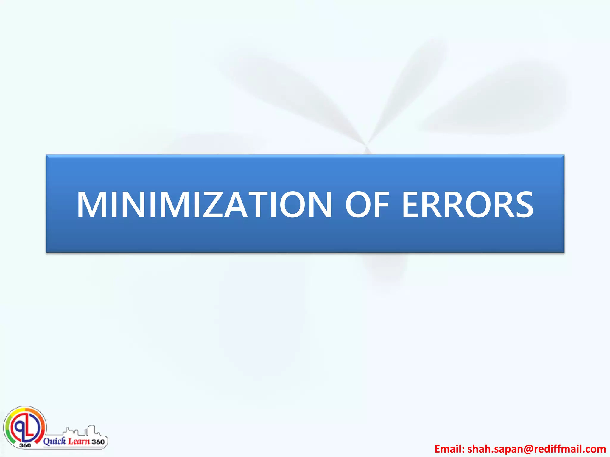 Errors and its minimization | PDF
