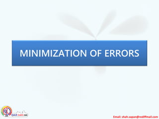 Errors and its minimization | PDF