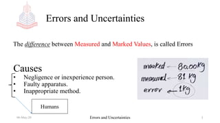 Errors and uncertainities | PPT