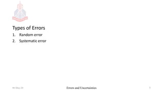 Errors and uncertainities | PPT