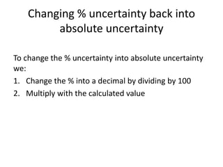 Errors and uncertainties in physics | PPTX