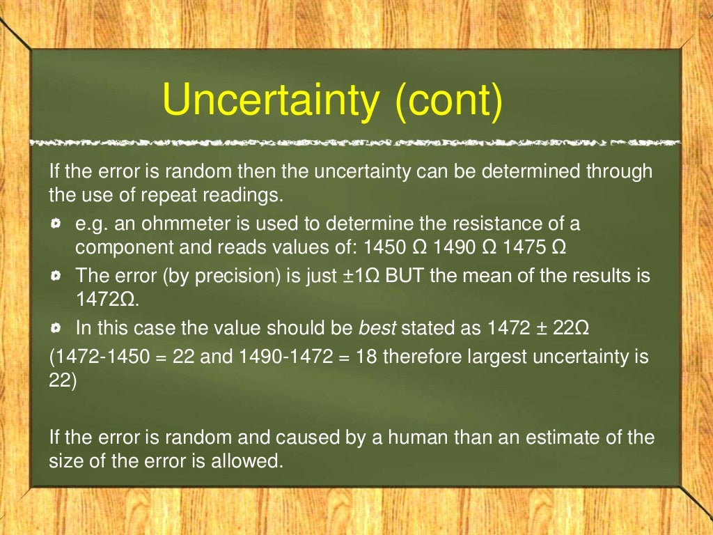 Errors and uncertainty
