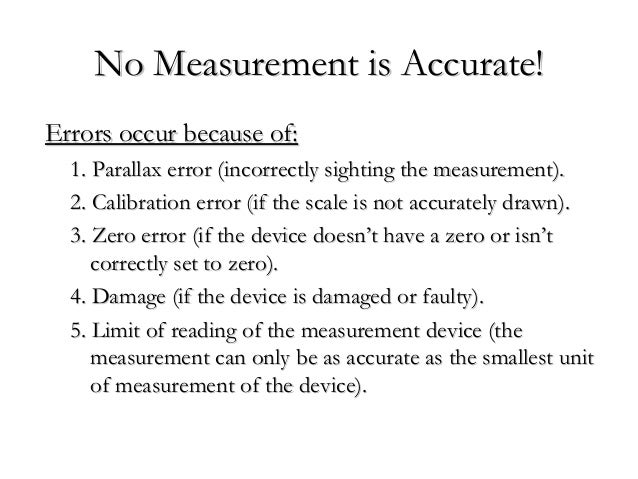 Errors In Measurement