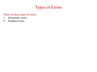 Errors in measurement | PPTX