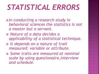 Errors in research | PPTX | Science