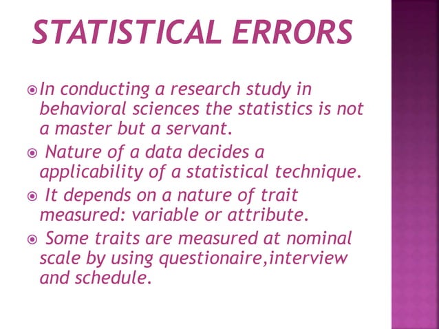 Errors in research | PPTX | Science