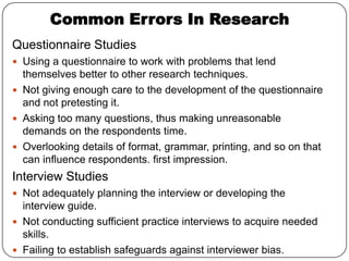 Errors in research | PPTX