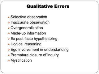 Errors in research | PPT