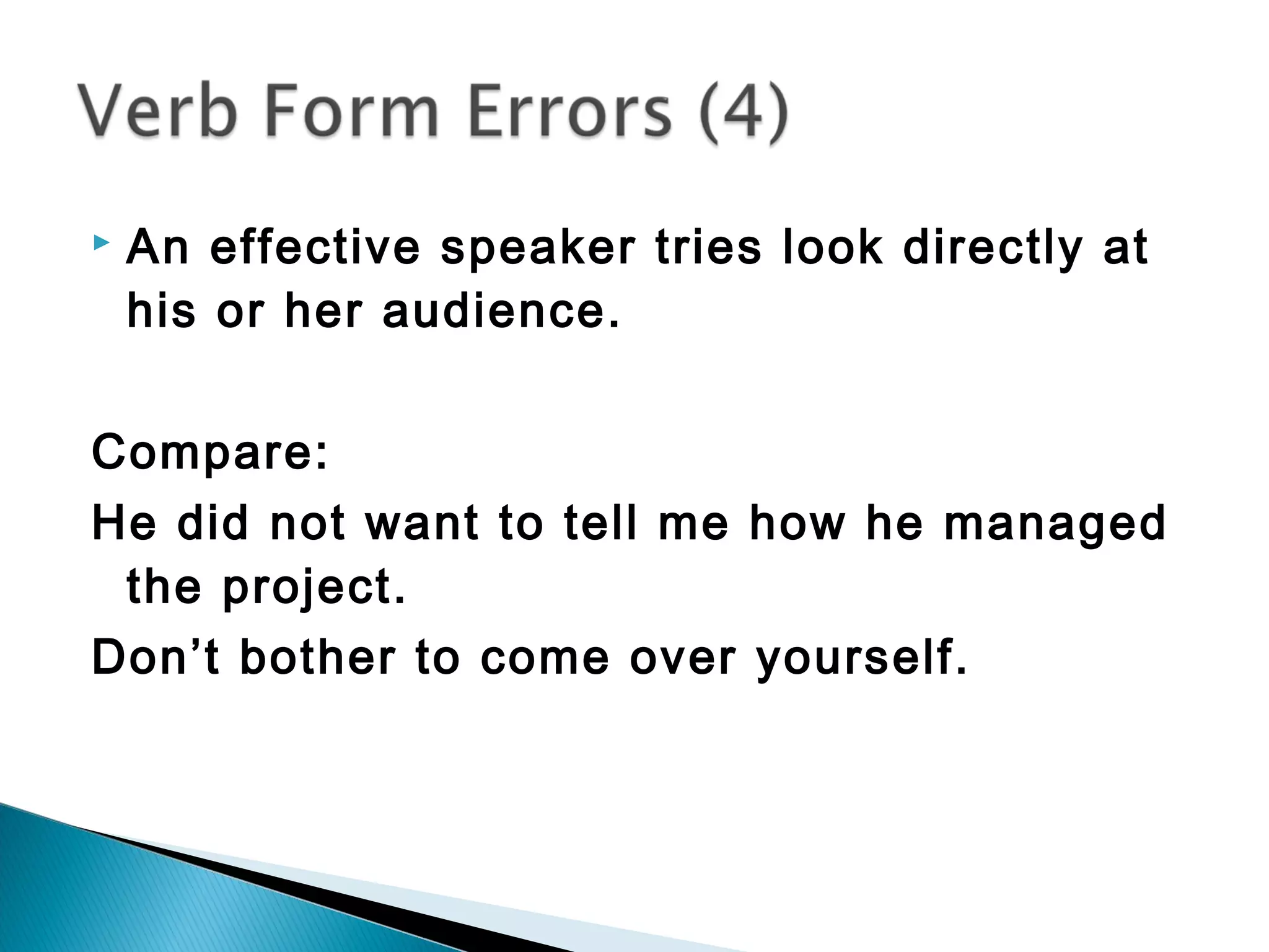 Errors in verb forms | PPT