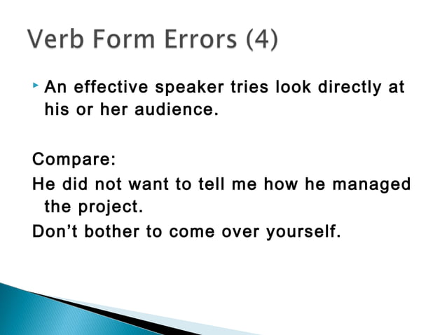 Errors in verb forms | PPT